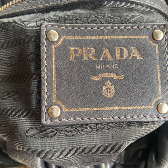 Prada | Bags | Prada Purse Gray Leather With Original Receipt | Poshmark